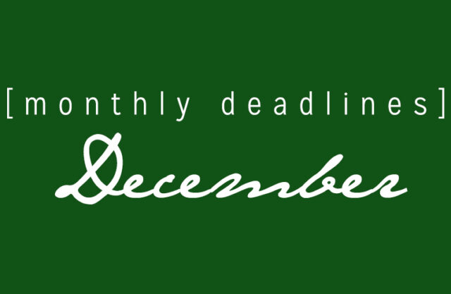 December Deadlines: 12 Contests Available This Month Only - The Masters ...